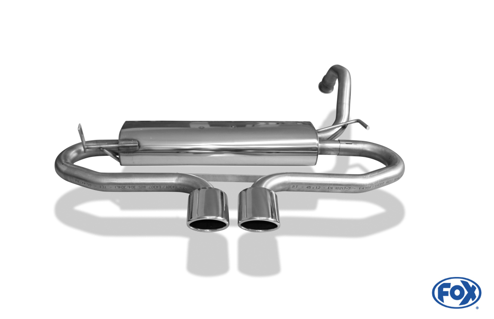 Fox Edelstahl mittig Sportauspuff Citroen C1 2x86x54mm oval eingerollt ...