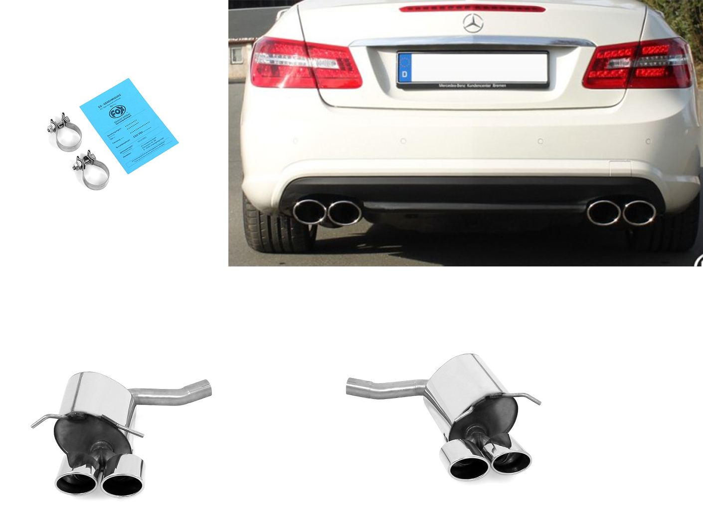 Mercedes E-Klasse Coupe C207 6-Zyl. W212 FOX Sportauspuff re/li ...