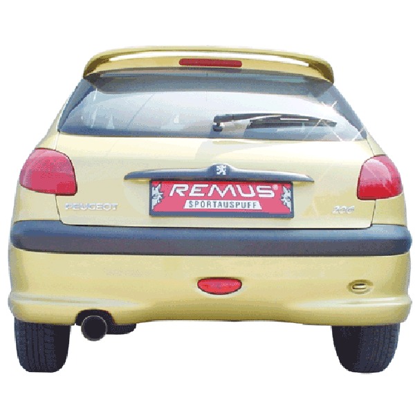 Peugeot 206 Schrägheck Remus Sportauspuff Wild Label 90mm rund eingerollt gerade ECE/EWG